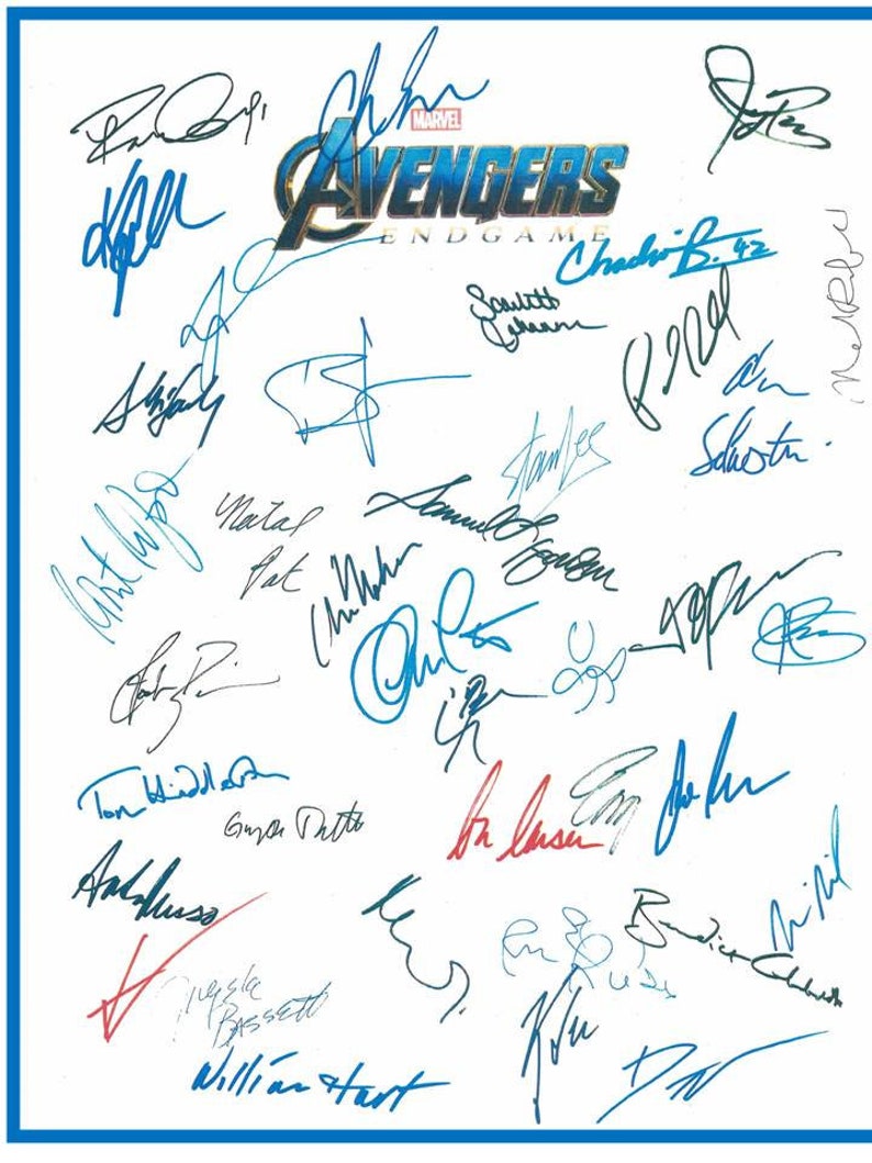 Avengers Endgame Script Entire Signed 37x Robert Downey Jr., Mark ...