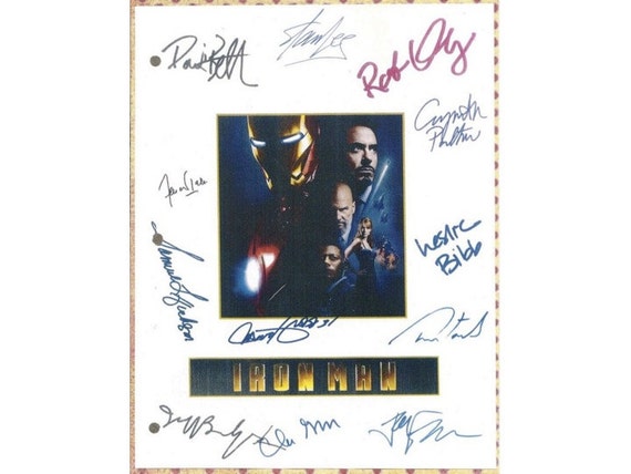 Iron Man Movie Script Signed Screenplay Autographed: Jon - Etsy