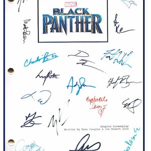 Black Panther Movie Script Signed Screenplay Autographed: Chadwick ...