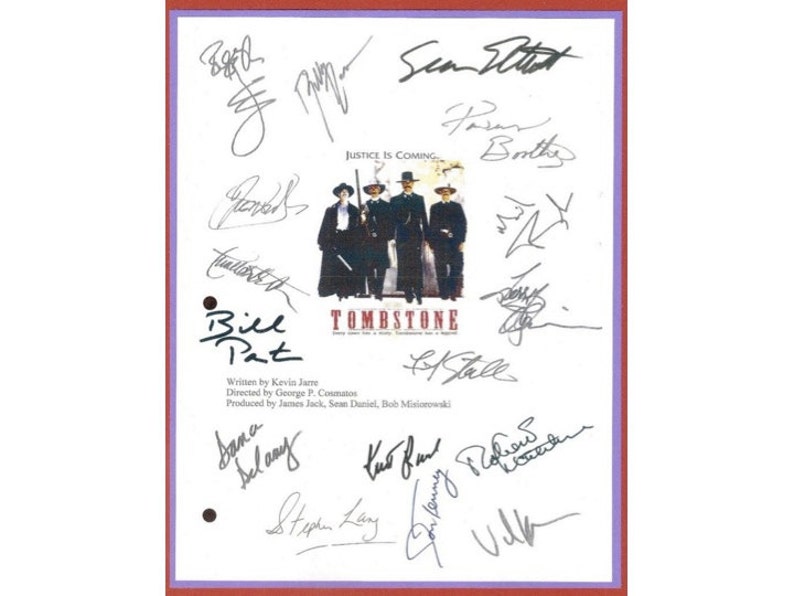 Tombstone Movie Script Screenplay Autographed Kurt Russell - Etsy