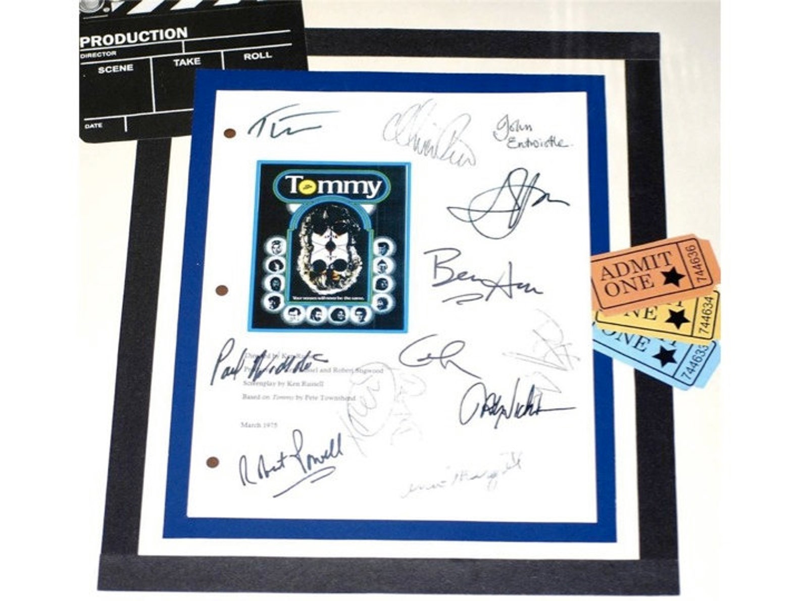 Tommy the Who 1975 Movie Script Signed Screenplay Autographed: Pete ...