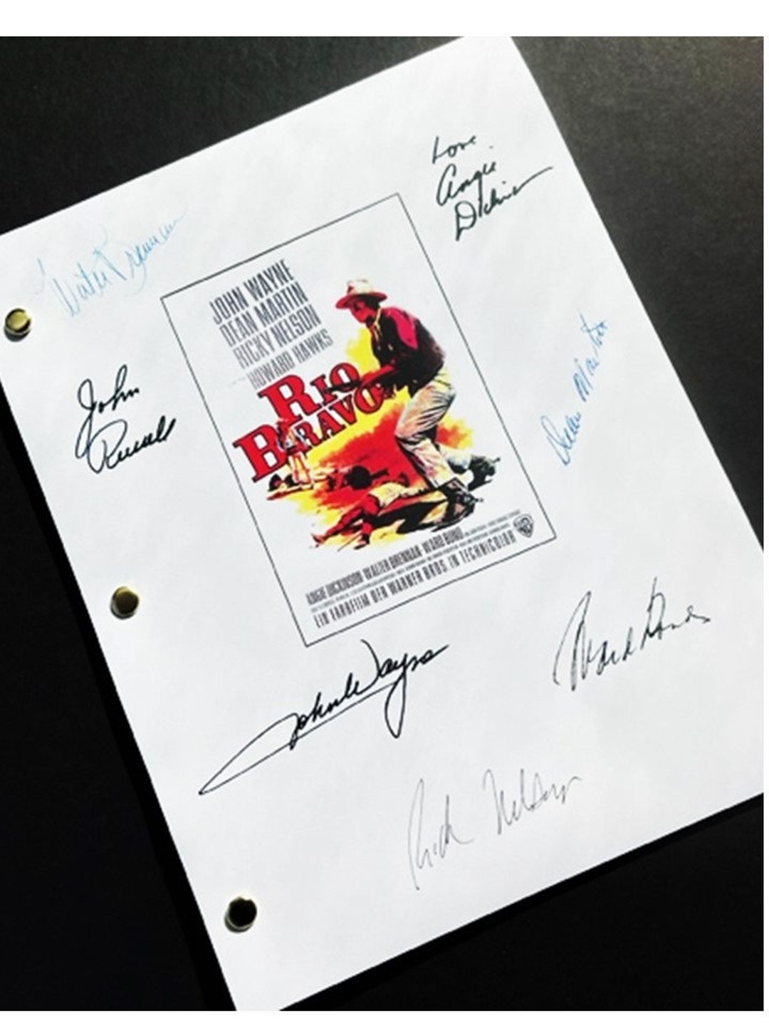 Rio Bravo Movie Script Signed Autographed John Wayne, Dean Martin ...