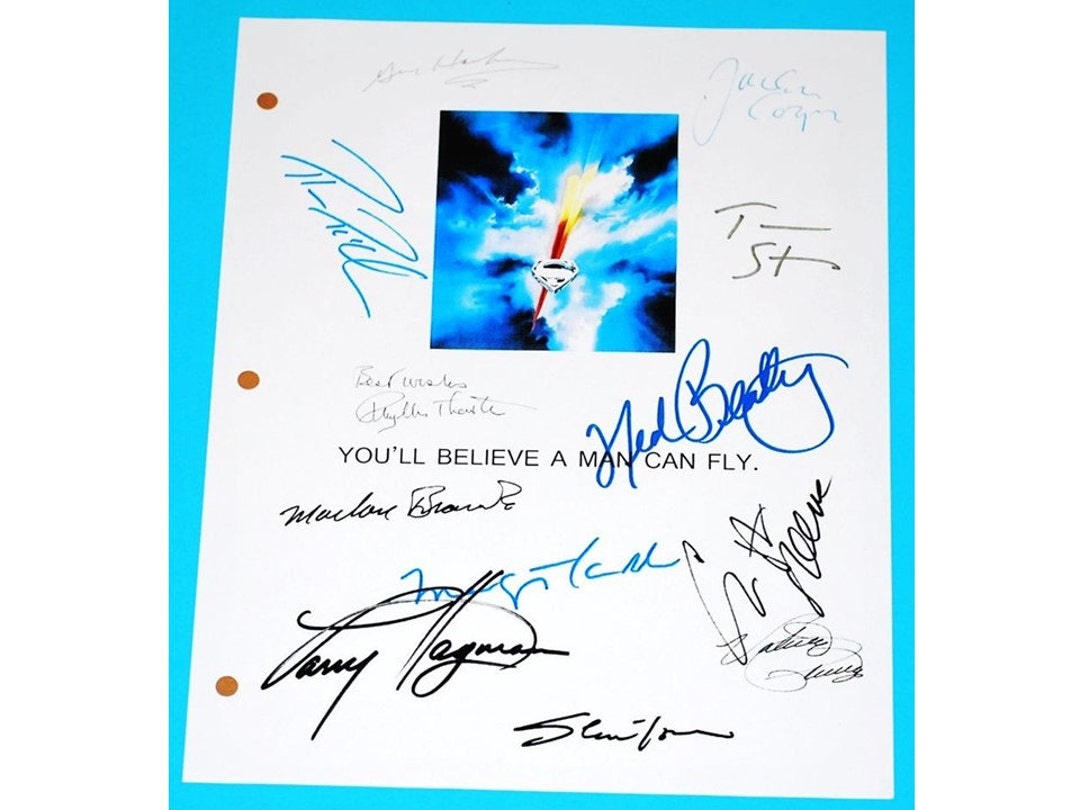 Superman 1978 Movie Script Autographed Signed Christopher Reeve, Marlon ...