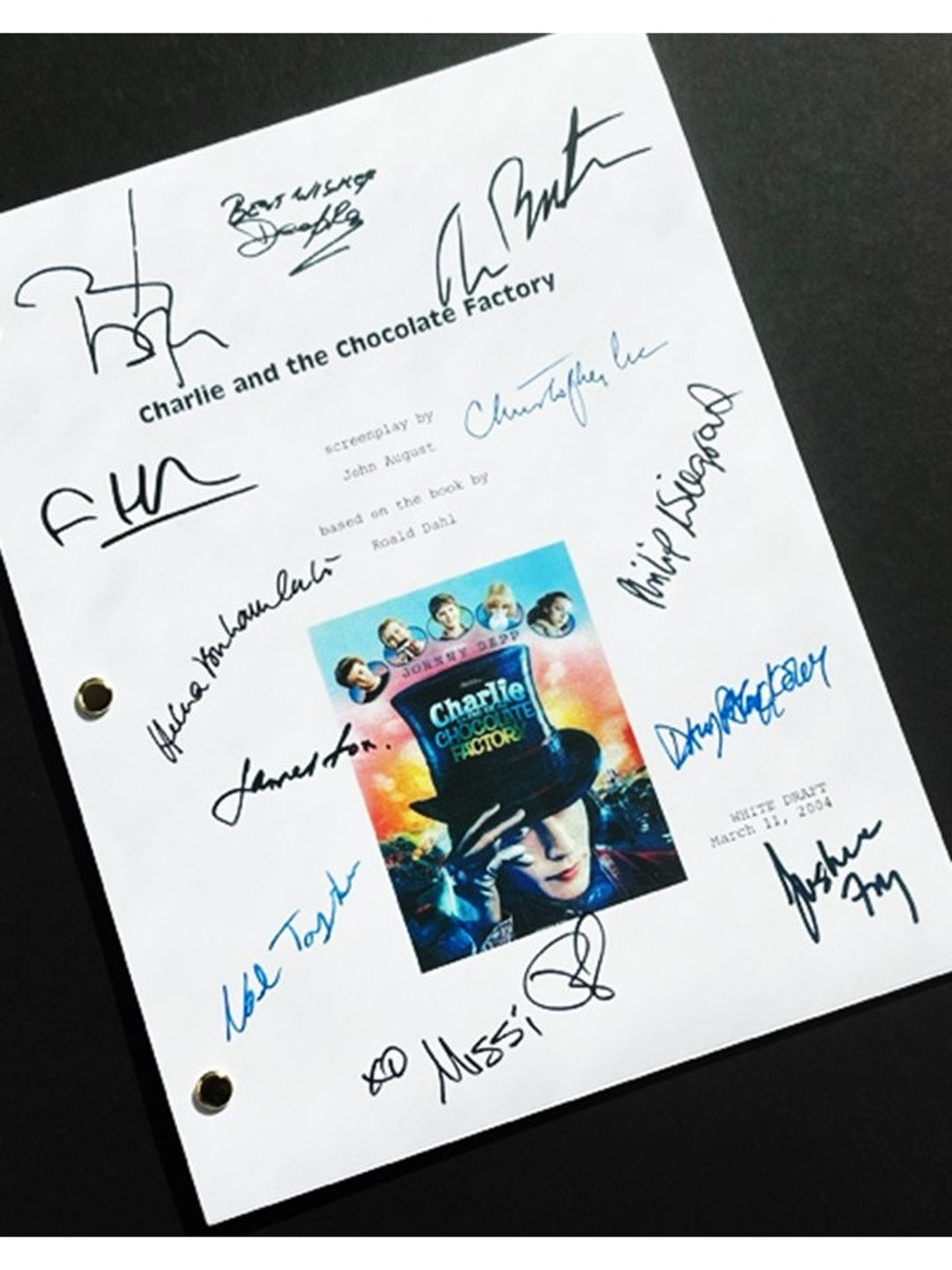 Charlie and the Chocolate Factory Movie Signed Script Screenplay ...