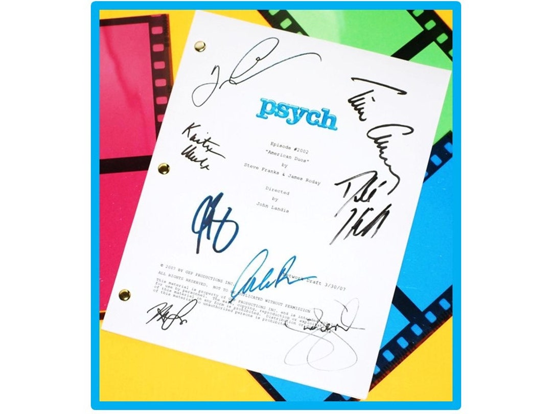 Psych TV "american Duos" Episode Signed Script Autographed Dule Hill ...