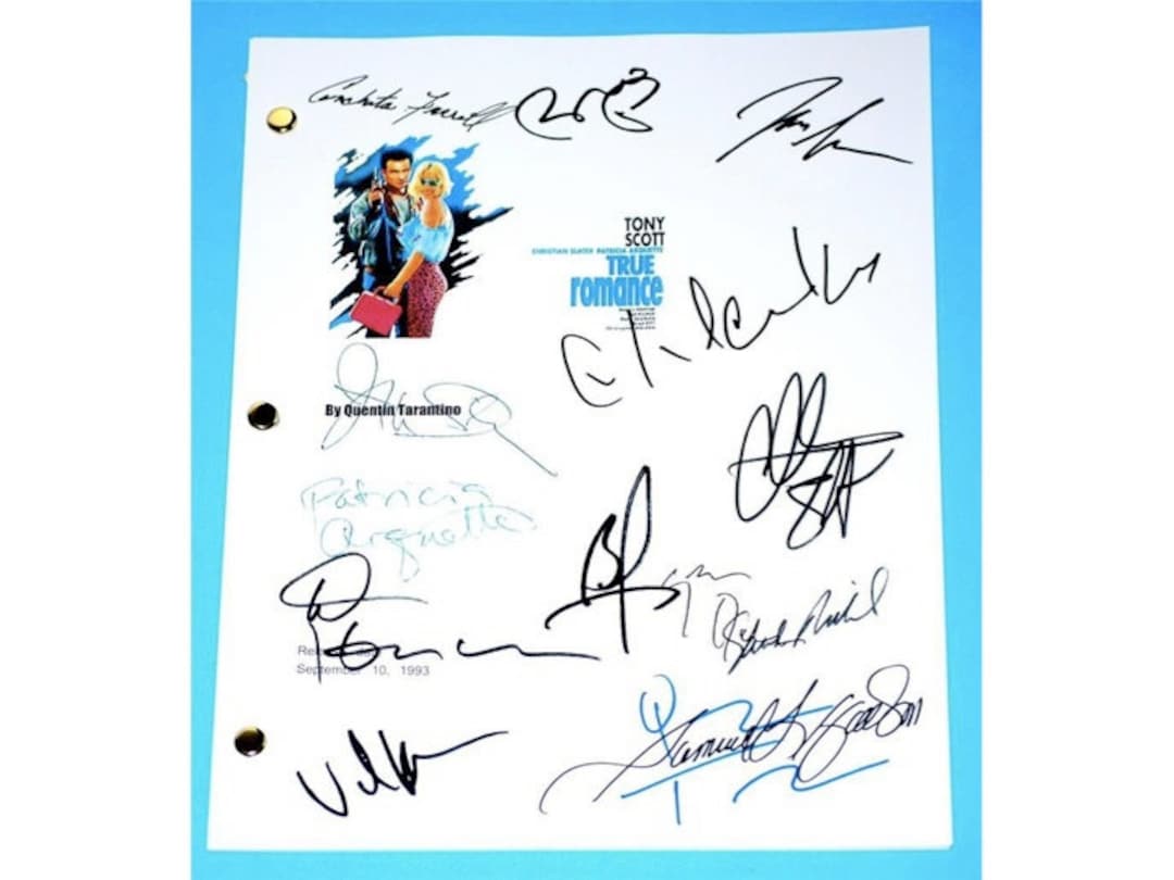 True Romance Movie Script Signed Screenplay Autographed: Quentin ...