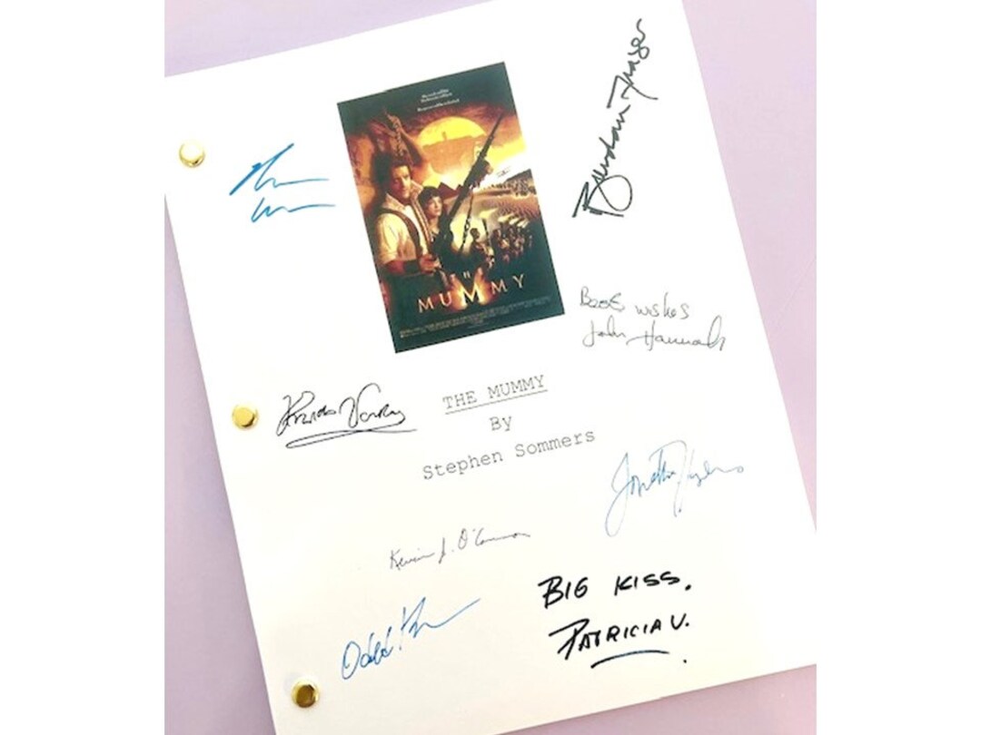 The Mummy Movie Signed Screenplay Autographed Brendan Fraser Rachel ...