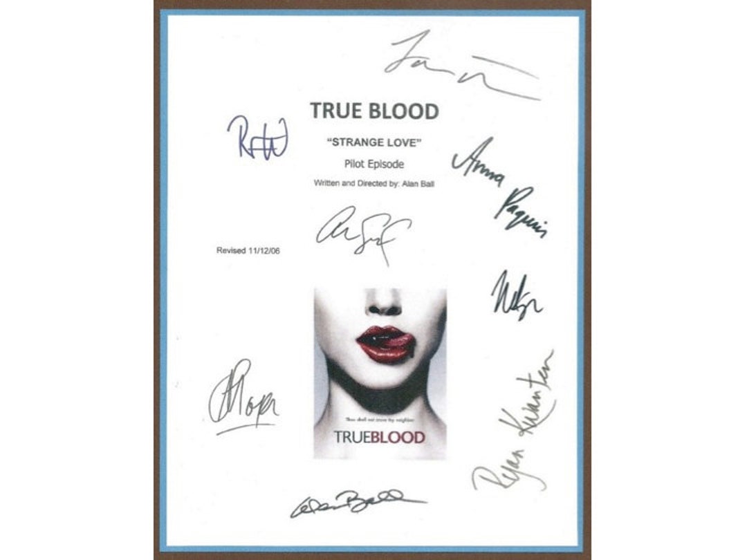 True Blood Pilot Episode Television Script Autographed Signed: Anna ...