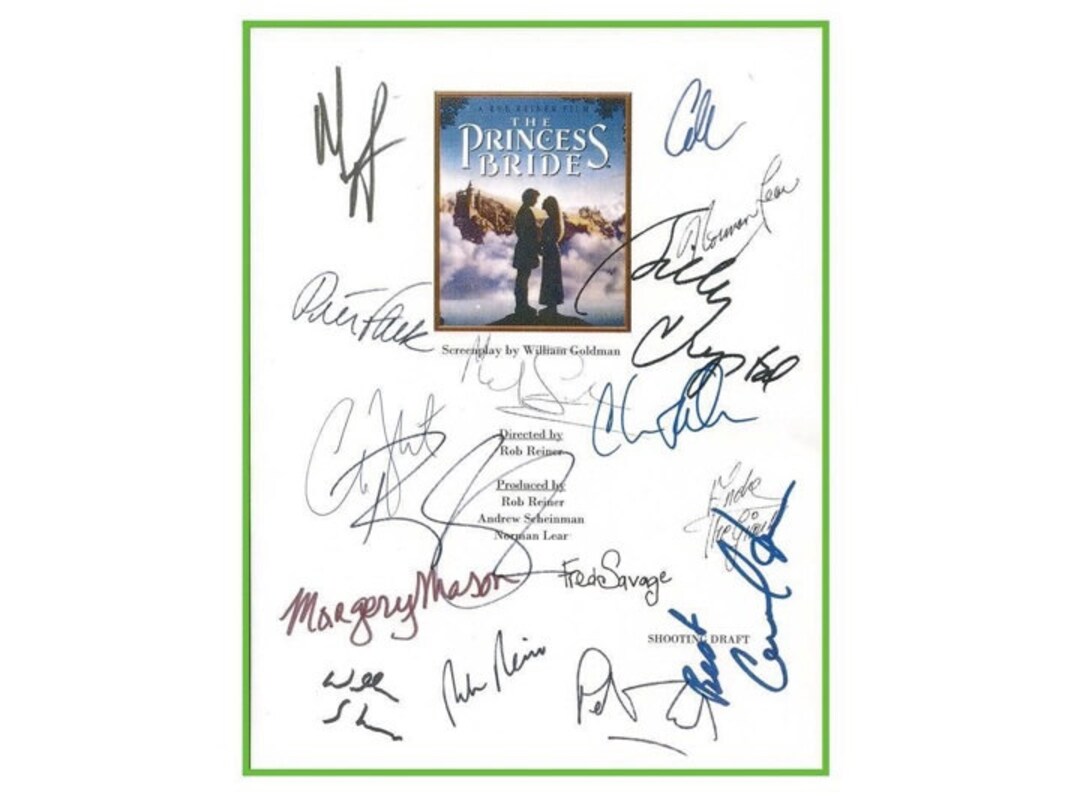 The Princess Bride Movie Signed Script Screenplay Autographed - Etsy