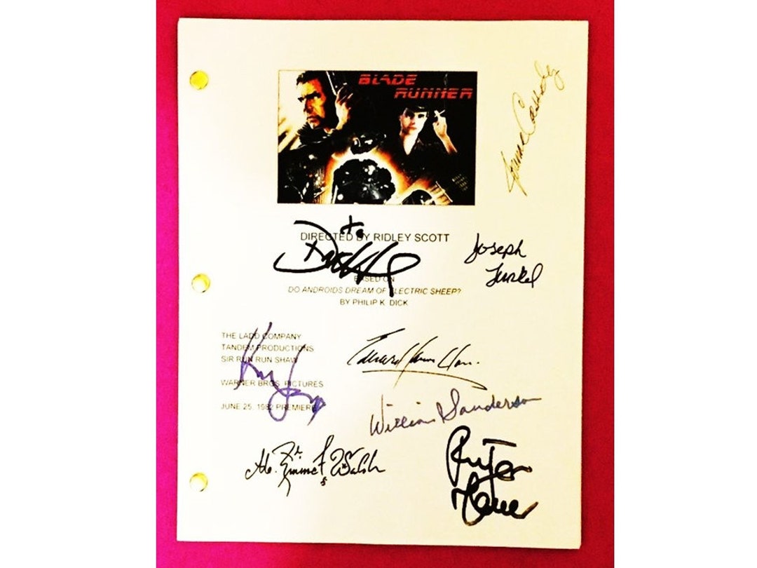 Blade Runner Signed Script Rpt Harrison Ford, Rutger Hauer, Edward ...