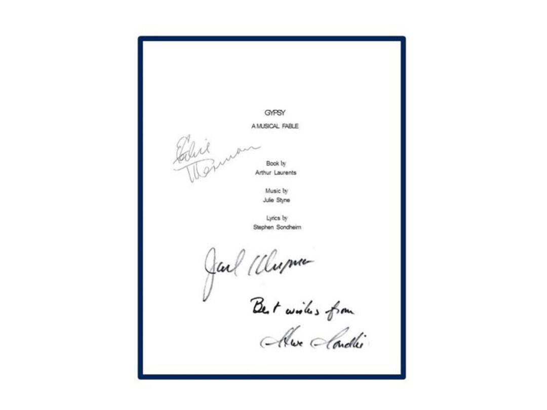 Gypsy Original Broadway Production Script Autographed Signed: Ethel ...