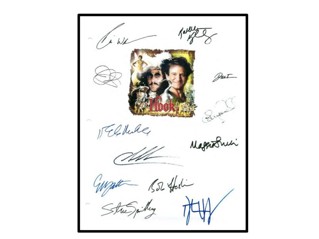 Hook Movie Script Autographed Signed Robin Williams, Dustin Hoffman ...