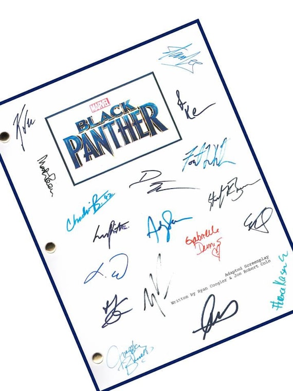 Black Panther Movie Script Signed Screenplay Autographed: | Etsy