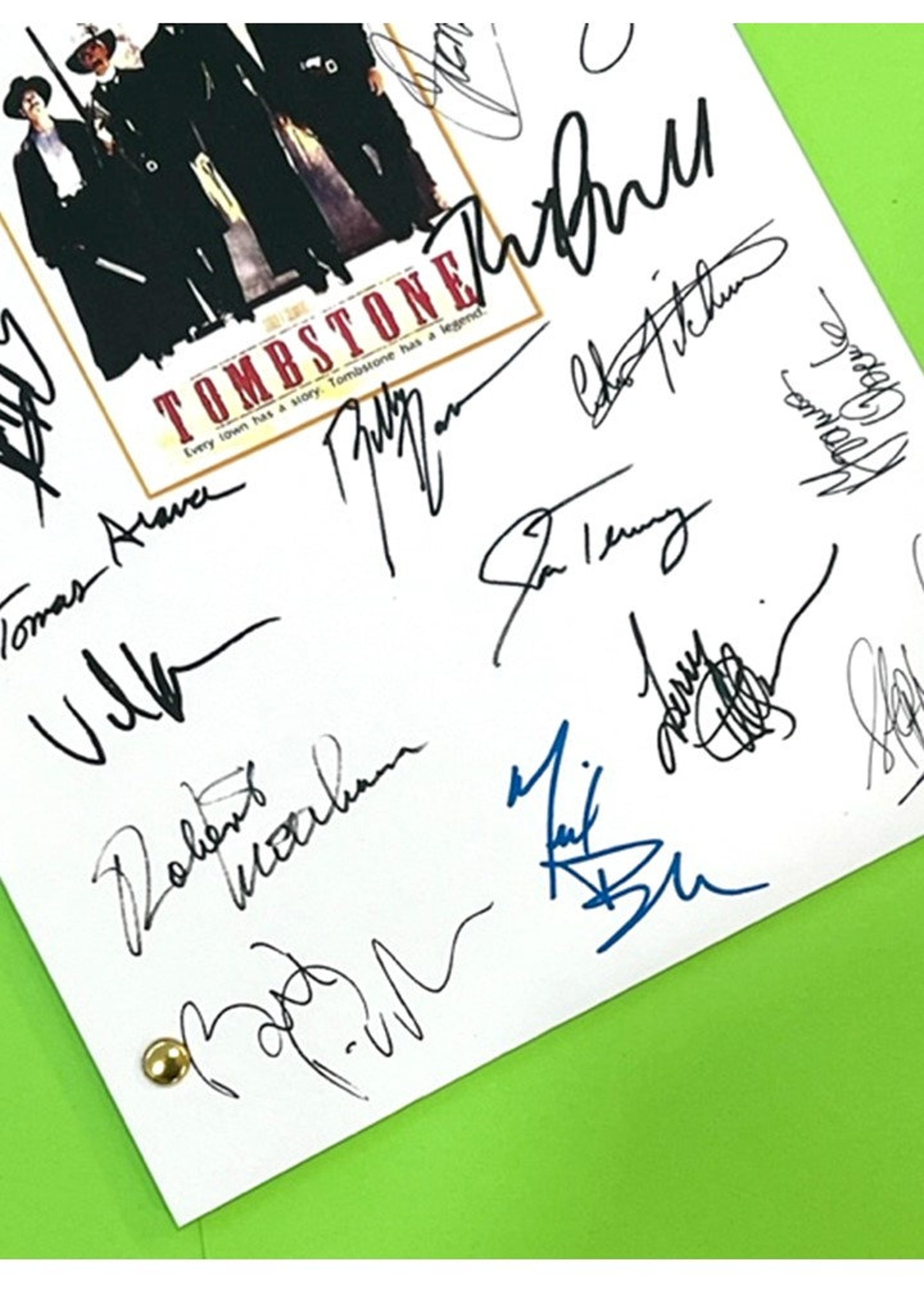 Tombstone Movie Script Screenplay Autographed Kurt Russell, Val Kilmer ...