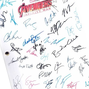 Avengers Infinity War Script Entire Signed 37x Robert Downey Jr., Mark ...