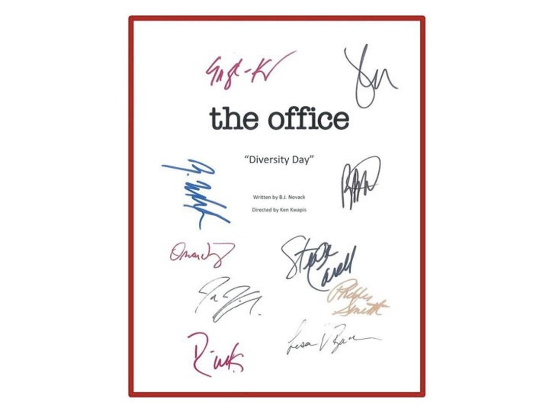 The Office "diversity Day" Episode TV Script Autographed: Steve Carell ...
