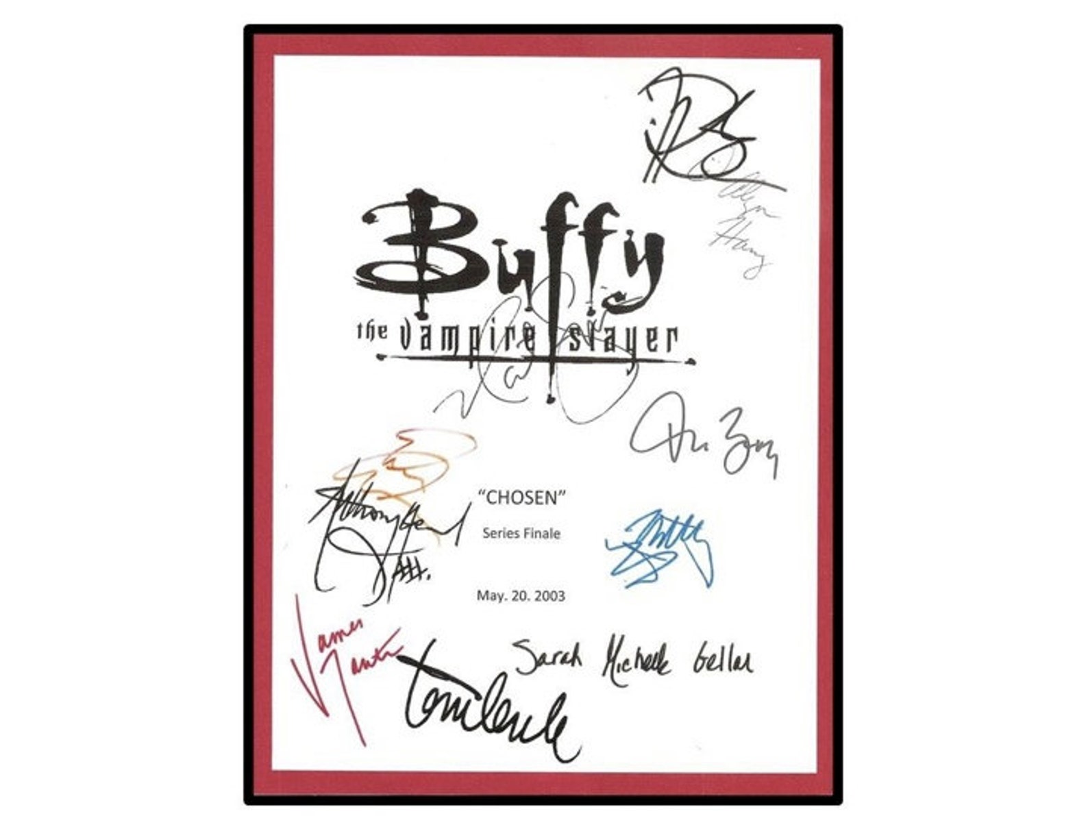 Buffy the Vampire Slayer Script "chosen" Series Finale, Final Season 7 ...