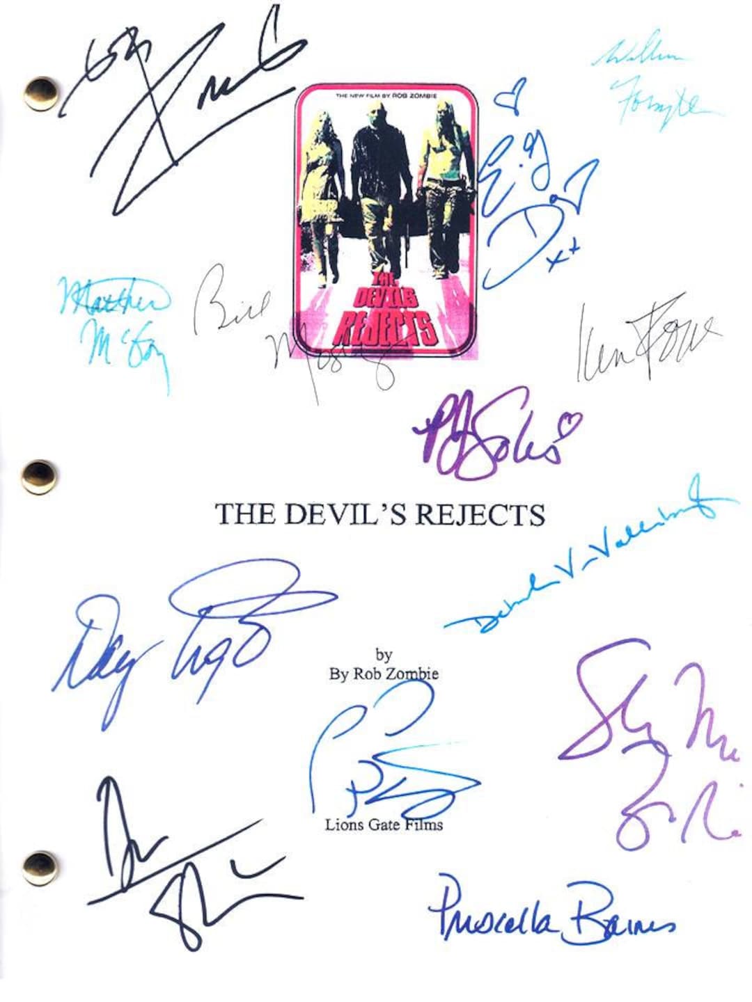 Devil's Rejects Entire Movie Script Signed Screenplay: Rob Zombie, Sid ...