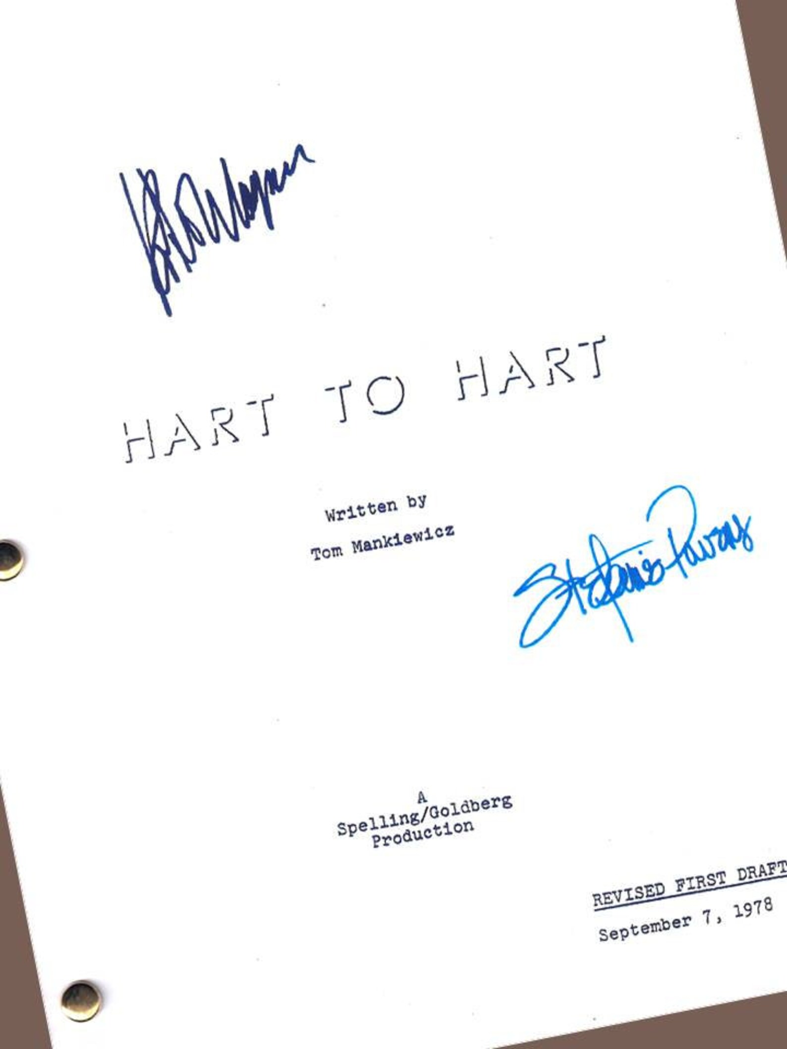 Hart to Hart Pilot Script Signed Stefanie Powers and Robert - Etsy