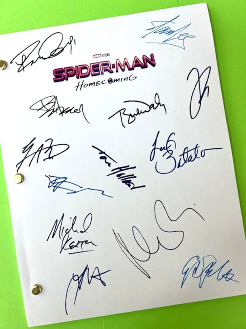 Spider-man Homecoming Movie Script Signed Stan Lee Tom - Etsy
