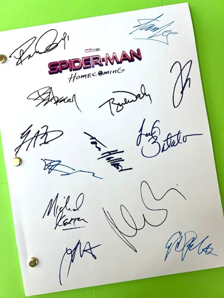 Spider-man Homecoming Movie Script Spiderman Signed Stan Lee, Tom ...