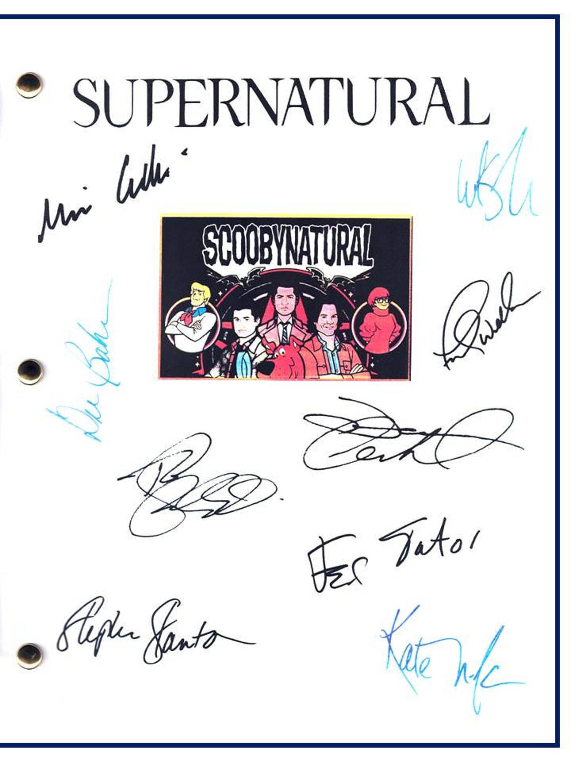 Supernatural Scoobynatural TV Script Signed Jared Padalecki, Jensen ...