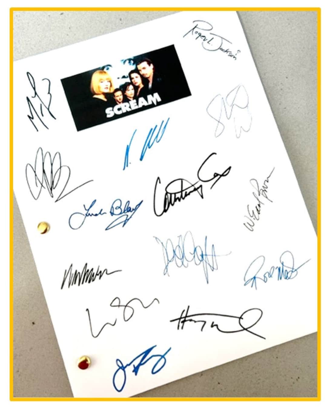 Scream Movie Signed Script 14X, Wes Craven, Courtney Cox, David ...
