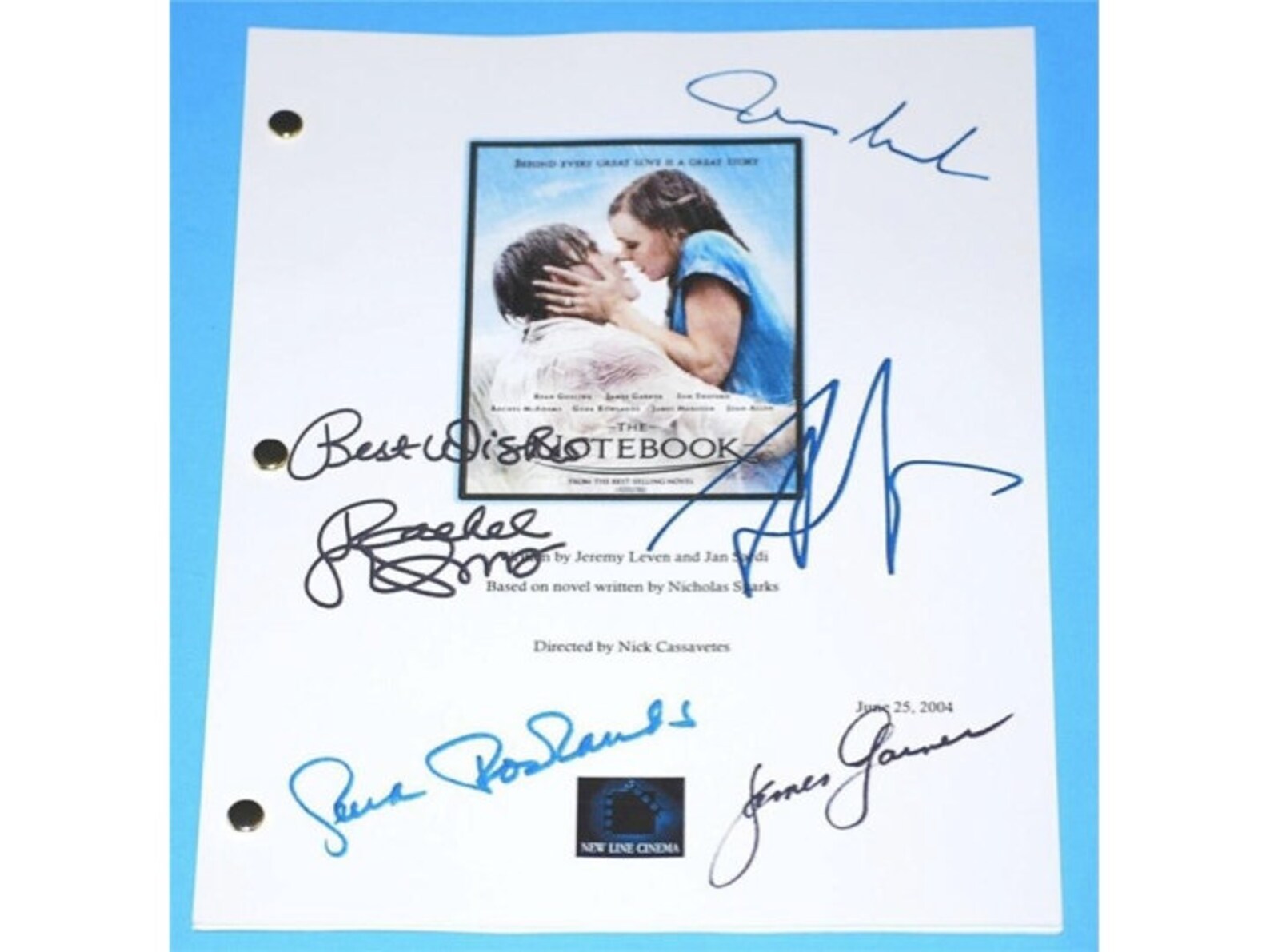 The Notebook Movie Script by Nick Cassavetes, Autographed: Rachel ...