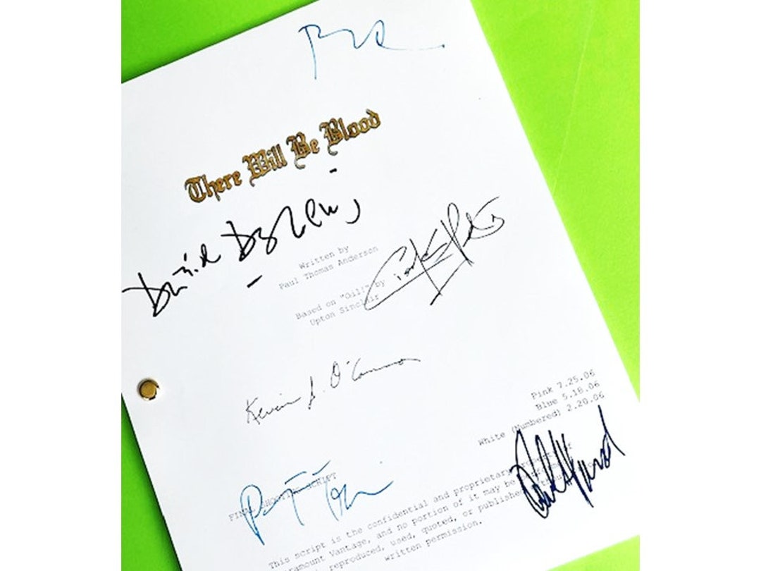 There Will Be Blood Movie Script Screenplay Signed Daniel Day-lewis ...
