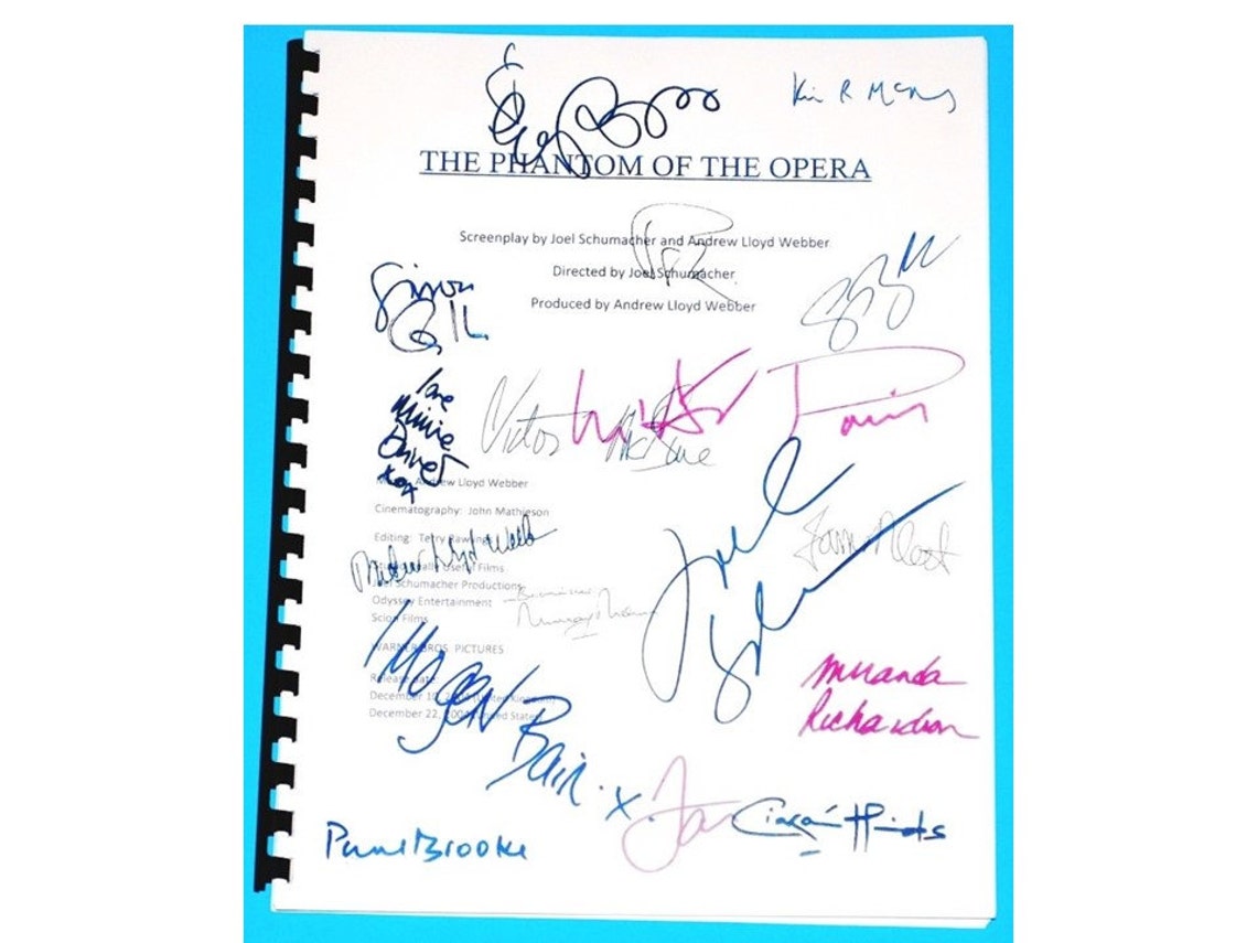 Phantom of the Opera Movie Script Signed Autographed Andrew Lloyd ...
