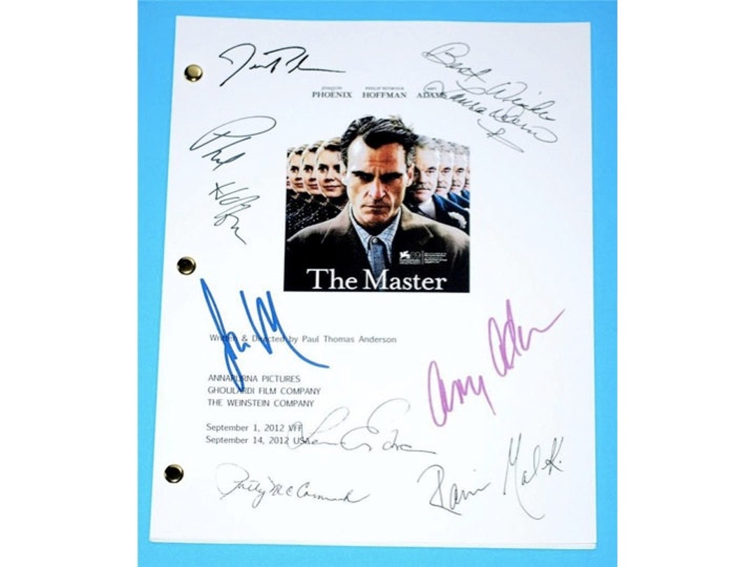 The Master Movie Script Signed Screenplay Autographed: Joaquin Phoenix ...