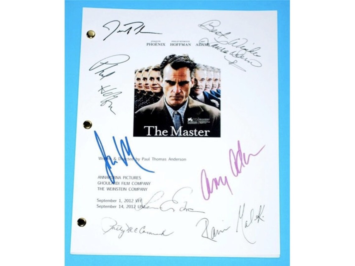 The Master Movie Script Signed Screenplay Autographed: Joaquin Phoenix, Philip Seymour Hoffman ...