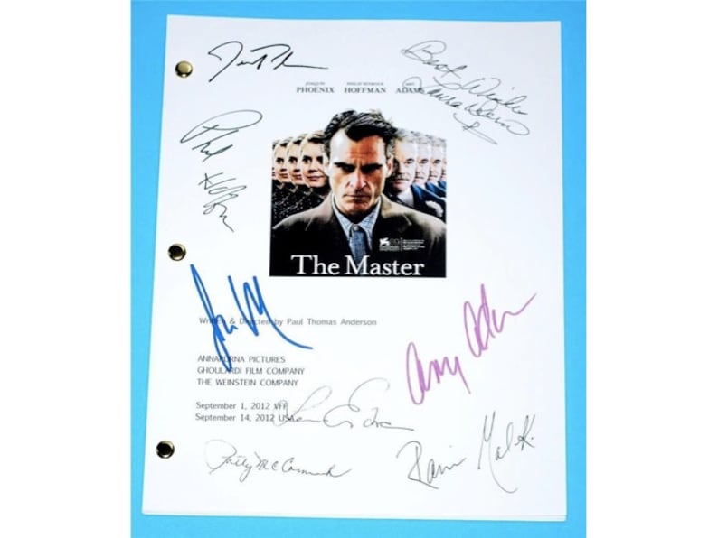 The Master Movie Script Signed Screenplay Autographed: Joaquin Phoenix ...