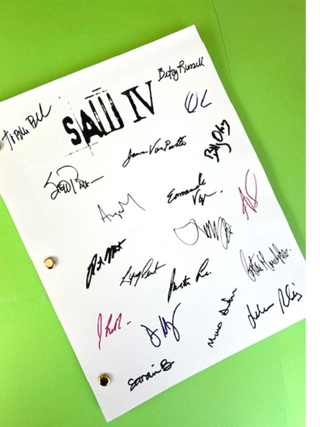 SAW IV 4 Movie Script Signed Tobin Bell, Costas Mandylor, Scott ...