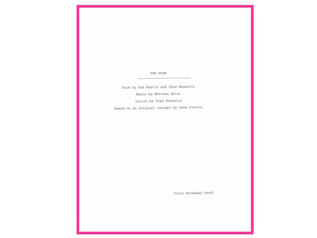 The Prom Broadway Musical Script - Etsy