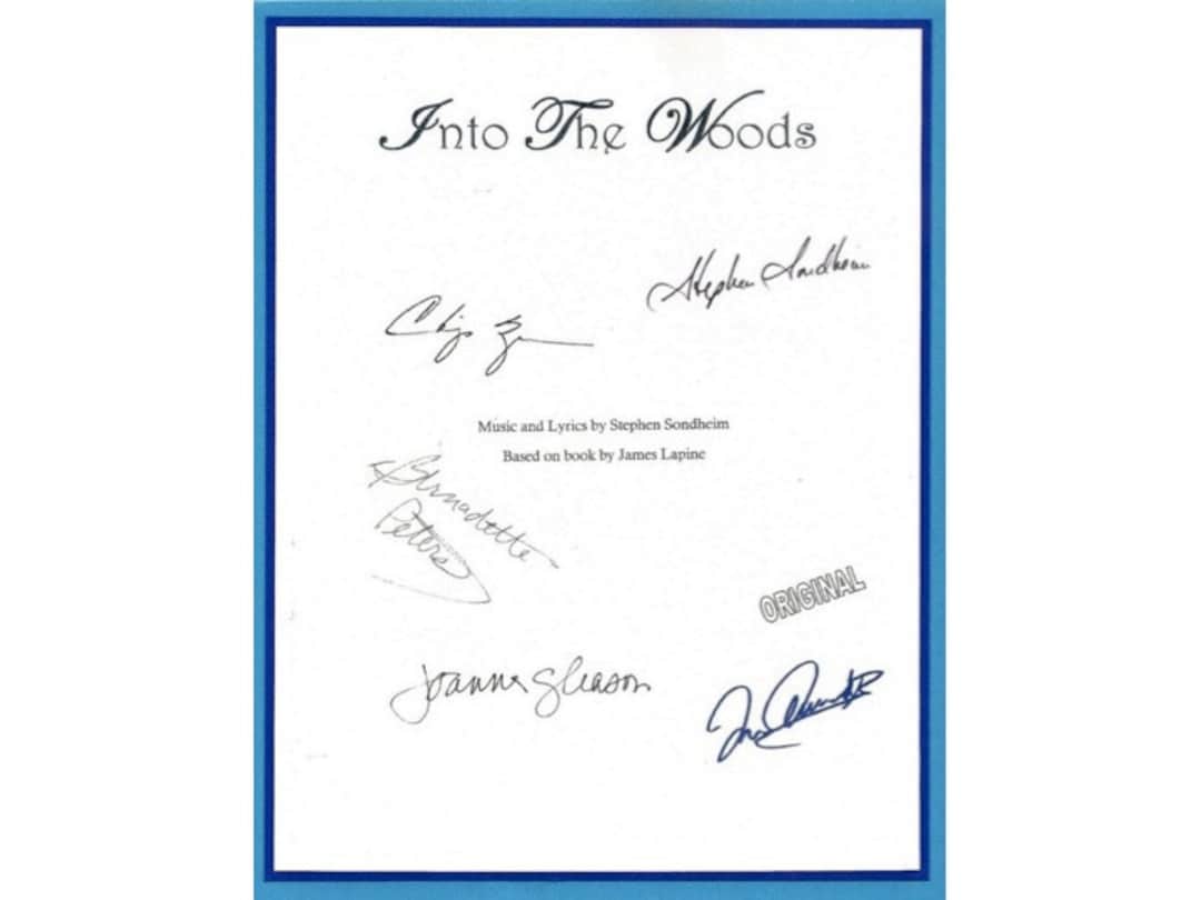 Into the Woods Script Signed Autographed Stephen Sondheim - Etsy