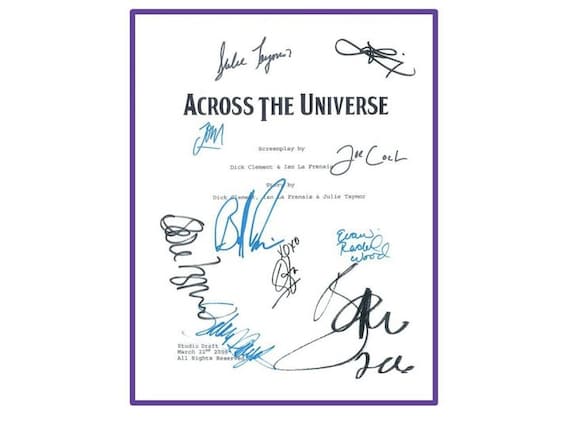 Across The Universe Signed Screenplay Autographed: Evan Rachel | Etsy