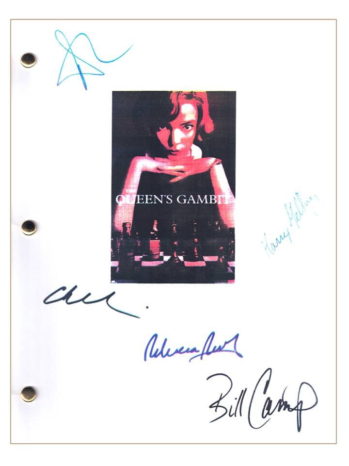 The Queen's Gambit Pilot TV Script Signed Anya Taylor-joy, Bill Camp ...