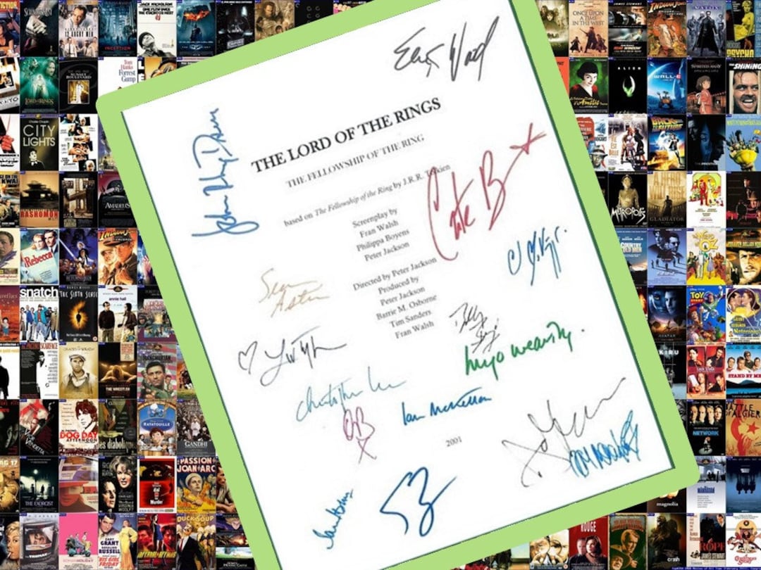 The Lord of the Rings Movie Script Fellowship Signed Screenplay ...