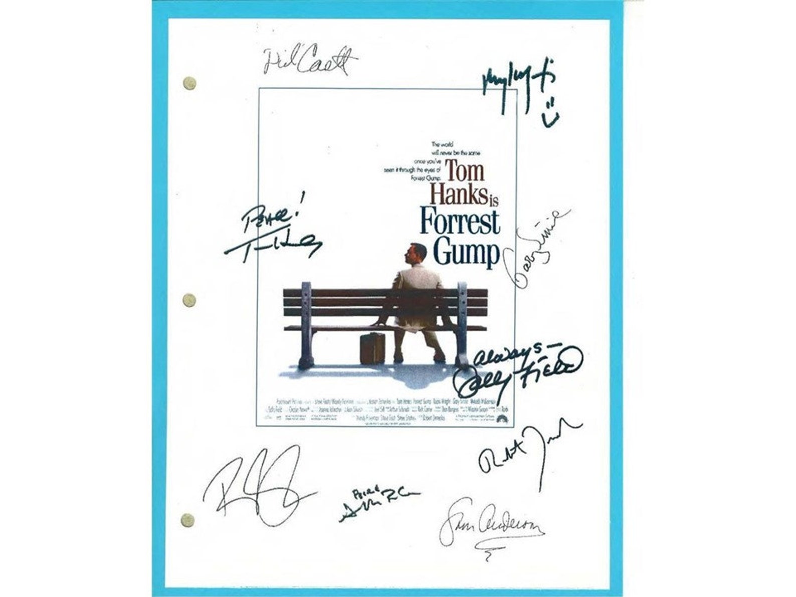 Forrest Gump Signed Script Tom Hanks, Sally Field, Gary Sinise, Mykelti ...