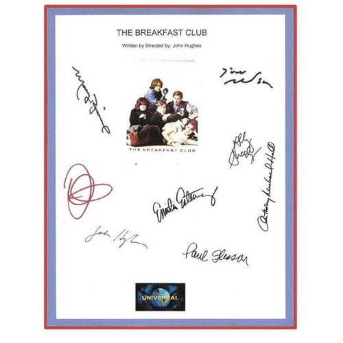 The Breakfast Club Movie Script Signed Screenplay Autographed: - Etsy