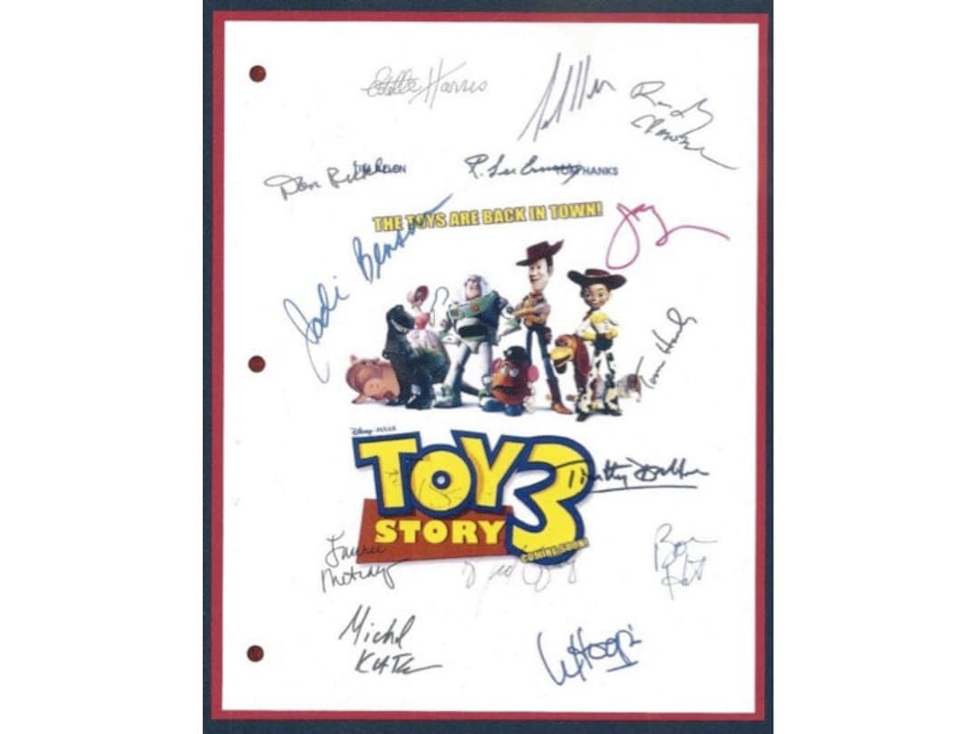 Toy Story 3 Movie Script Autographed Signed: Tom Hanks, Tim Allen, Joan ...