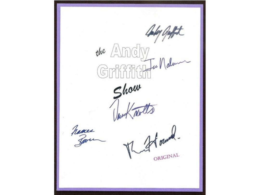 The Andy Griffith Show TV Script Signed Autographed: Andy Griffith, Ron ...