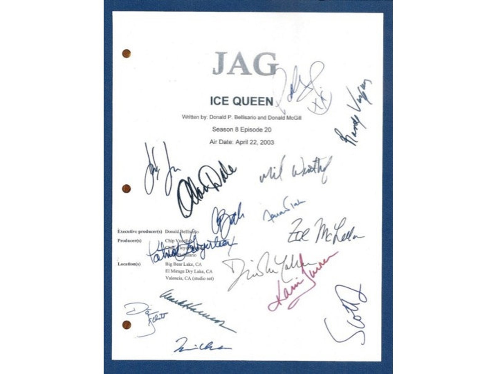 Jag Ice Queen Episode TV Script Signature Autographs: John M. Jackson ...