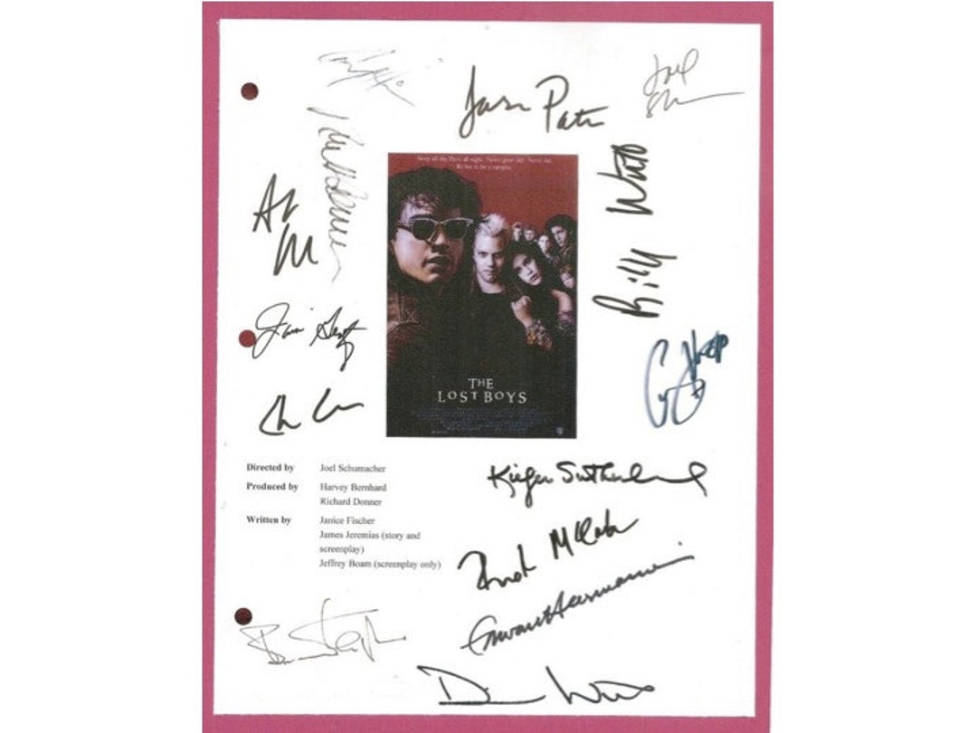 The Lost Boys Movie Script Signed Autographed Jason Patric - Etsy