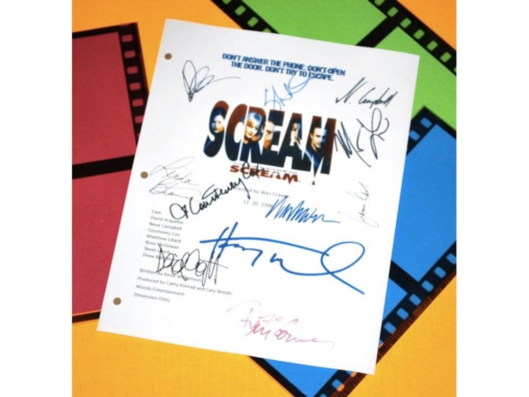 Scream Movie Signed Screenplay Autographed: Wes Craven, Courtney Cox ...