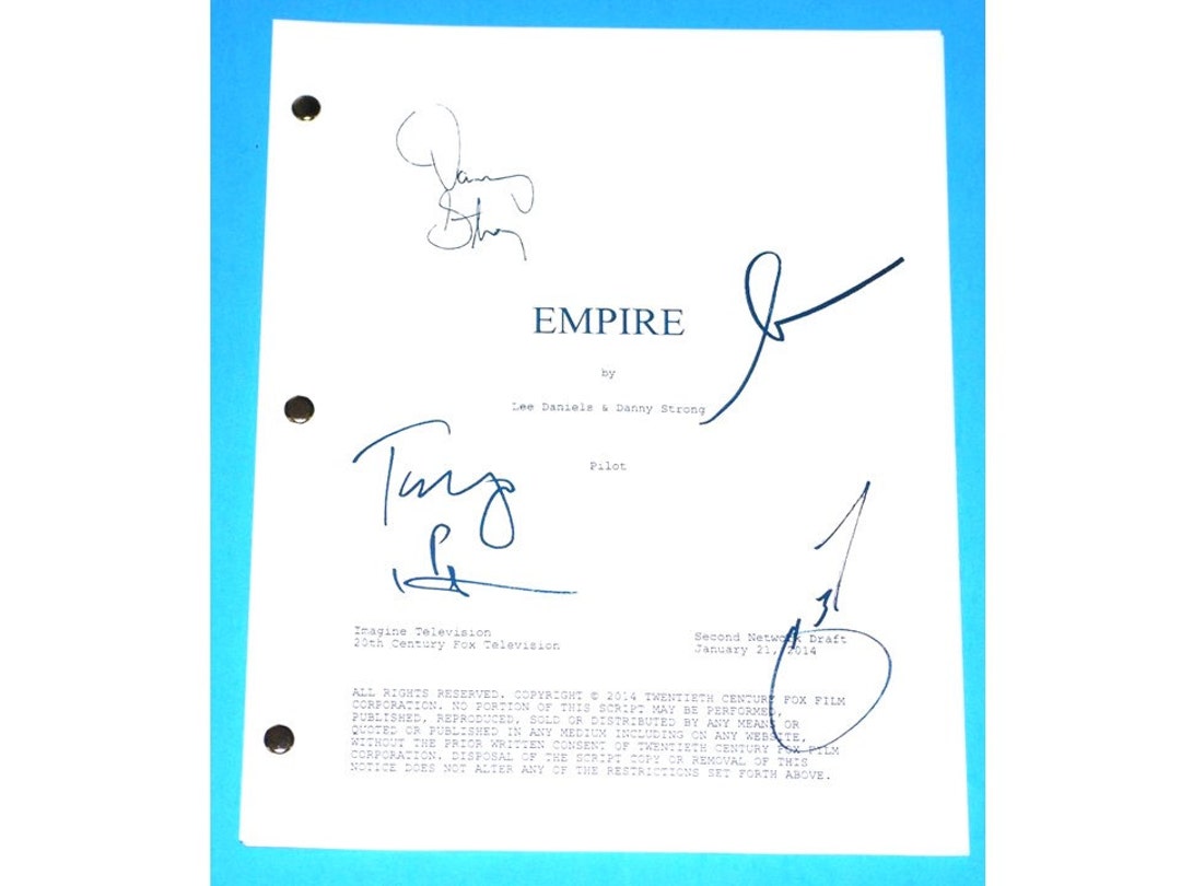 Empire Signed Movie Script Lee Daniels, Danny Strong, Terrence Howard ...