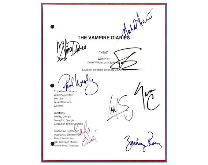 Vampire Diaries TV Script Signed Autographed Paul Wesley, Ian ...