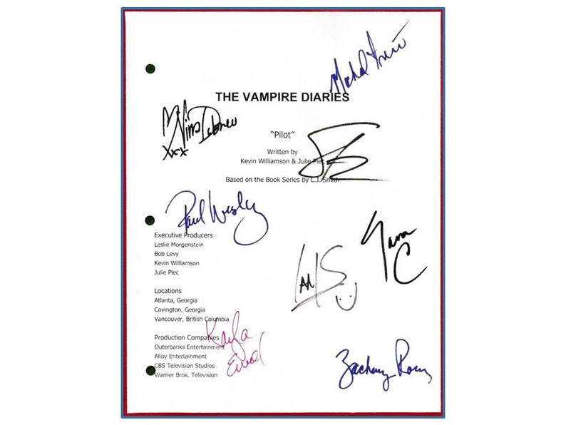 Vampire Diaries TV Script Signed Autographed Paul Wesley Ian - Etsy ...