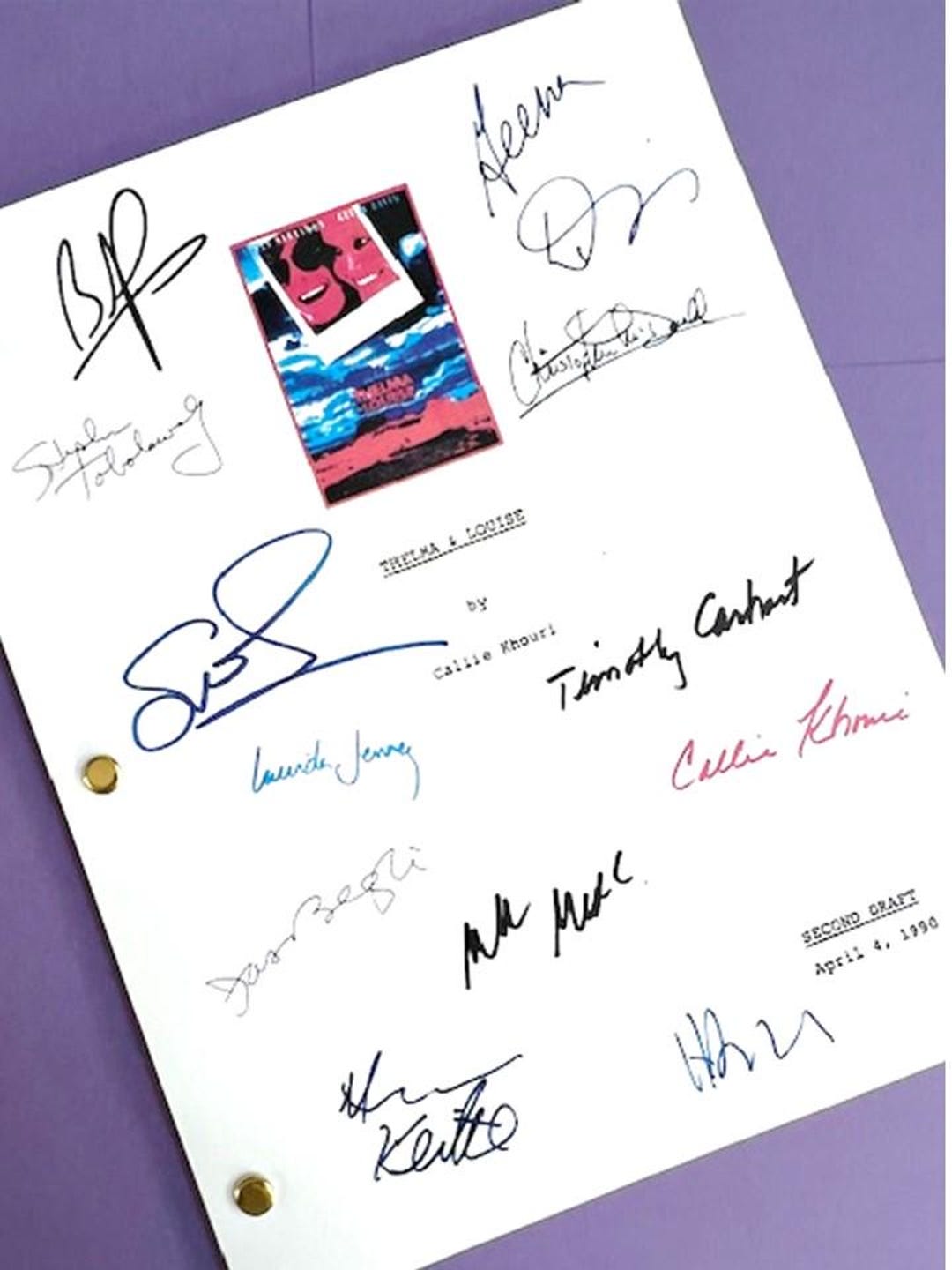 Thelma and Louise Movie Script Signed Susan Sarandon, Geena Davis ...